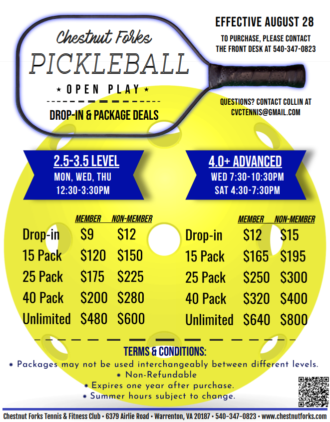 Pickleball - Chestnut Forks Athletic Club