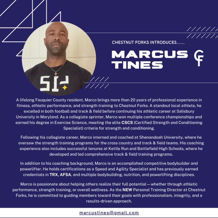 Marco Bio 2025 - Chestnut Forks Athletic Club